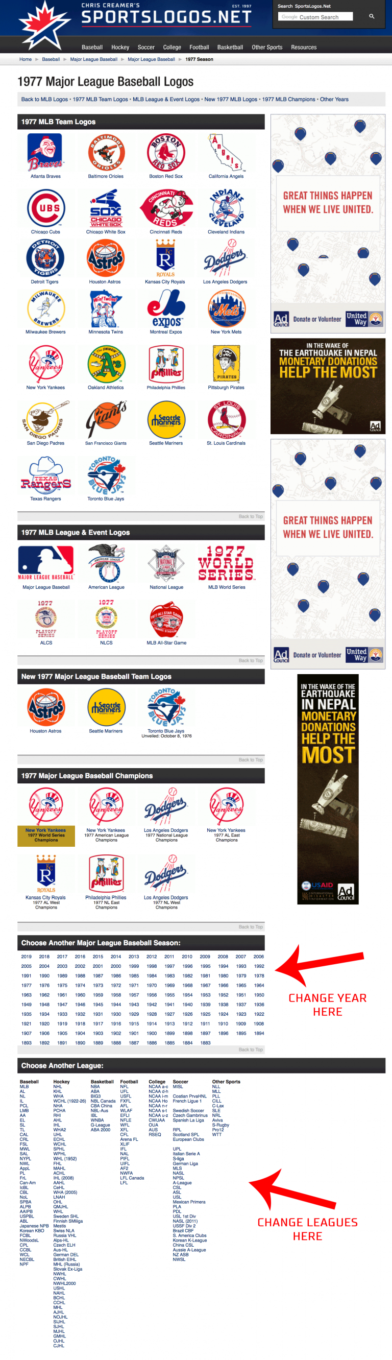 New Section Now Available: See All Logos For Any Year! – SportsLogos ...