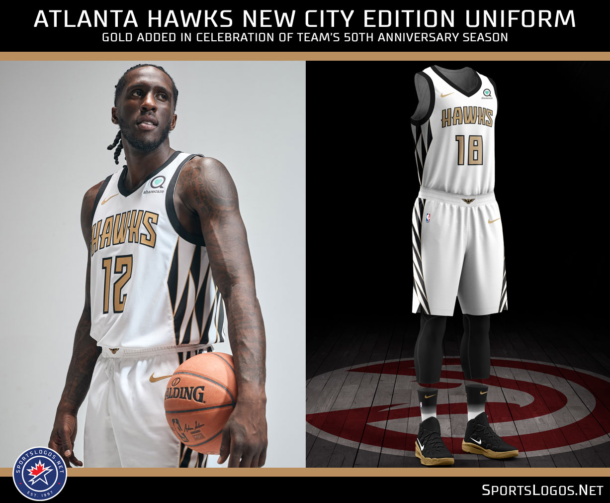 Studio Stories: Hawks City Uniform Embraces Gold for 50th – SportsLogos ...