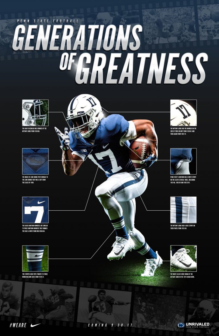 Penn State’s “Generations of Greatness” Throwback Uniform to Return ...