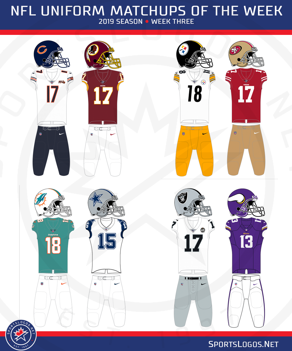 2019 NFL Week 3 Uniform Matchups – SportsLogos.Net News