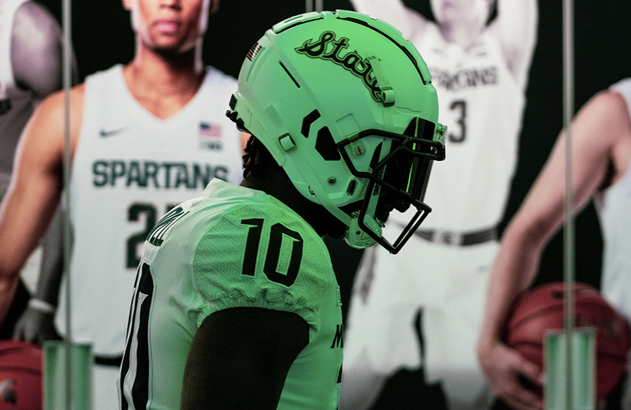 Michigan State Spartans Unveil Script “State” Helmets – SportsLogos.Net ...