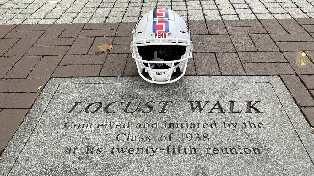 Penn Quakers Wear New White Helmet Design With Locust Walk Stripe ...