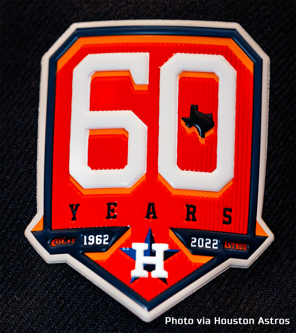 Houston Astros Announce 60th Anniversary Patch on Caps, Jerseys in 2022 ...