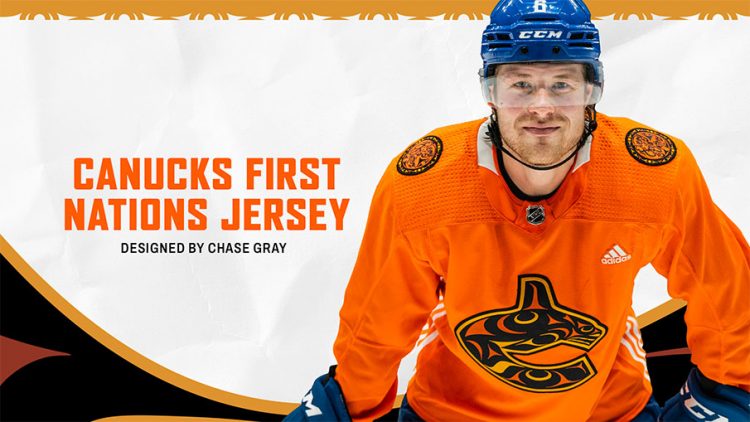 On the chest is the Vancouver Canucks logo redesigned to incorporate ...