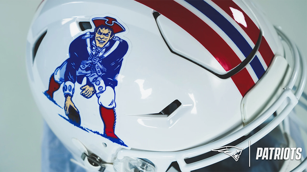 New England Patriots Reintroduce “Pat Patriot” Throwback Uniforms ...