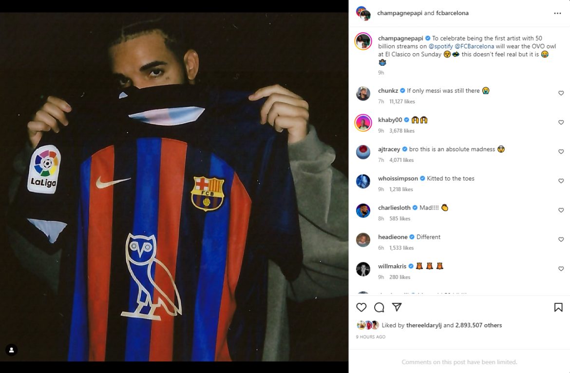 Drake Logo to Feature on Barcelona’s Jerseys in This Weekend’s El ...