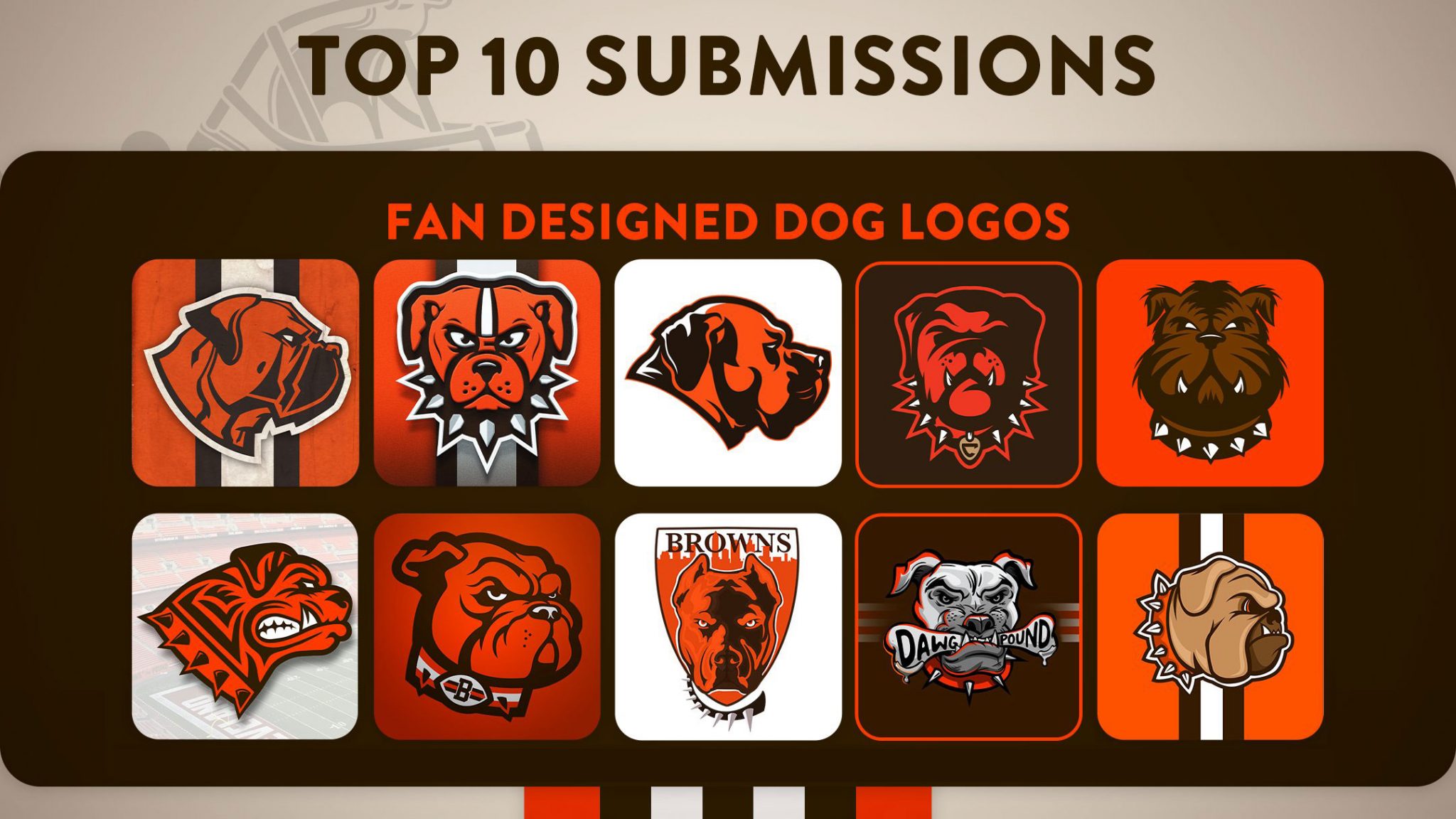 Cleveland Browns Reveal Top 10 Submissions For New Dawg Pound Logo ...