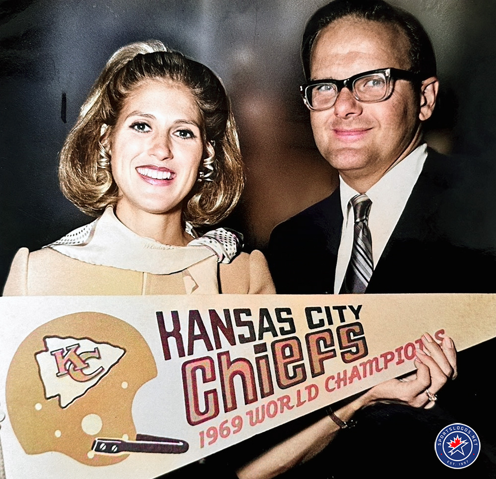 Norma and Lamar Hunt celebrating the Chiefs victory at Super Bowl IV