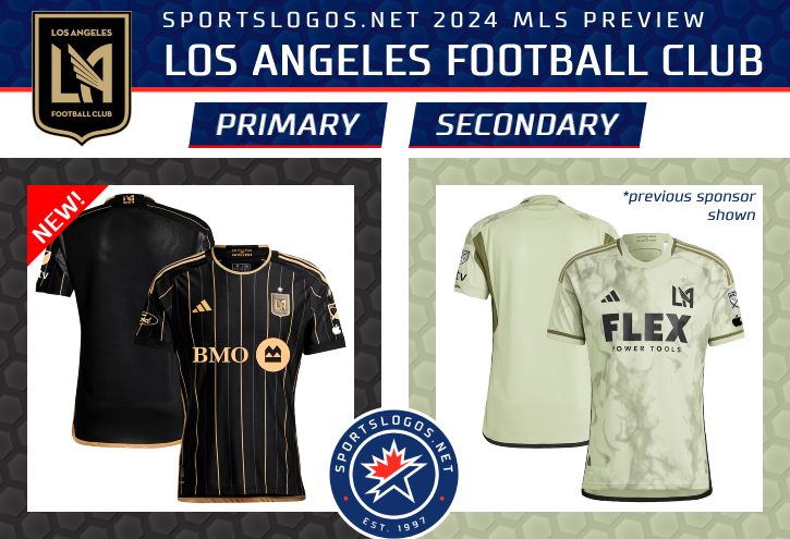 The black base of LAFC’s new primary kit has gold and grey pinstripes ...
