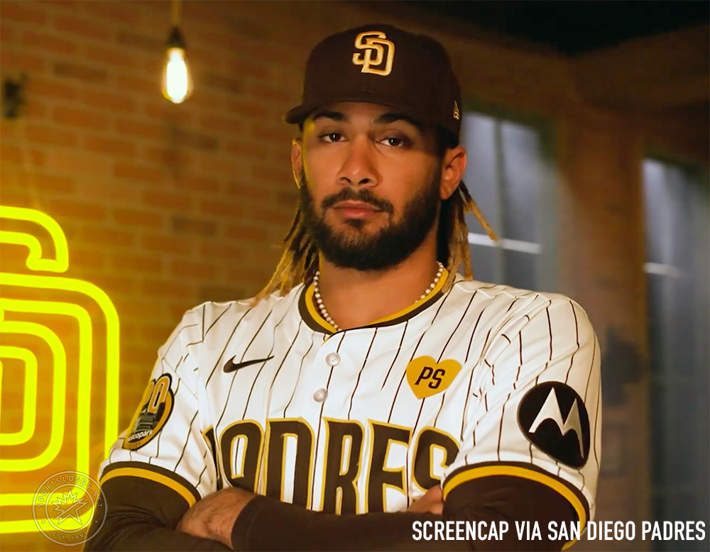 The patch features Seider’s initials PS in brown in the Padres ...