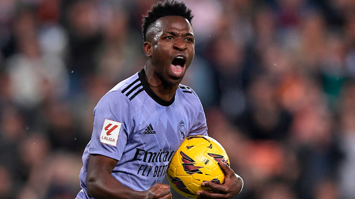 Real Madrid forward Vinicius Jr. celebrates after scoring against ...