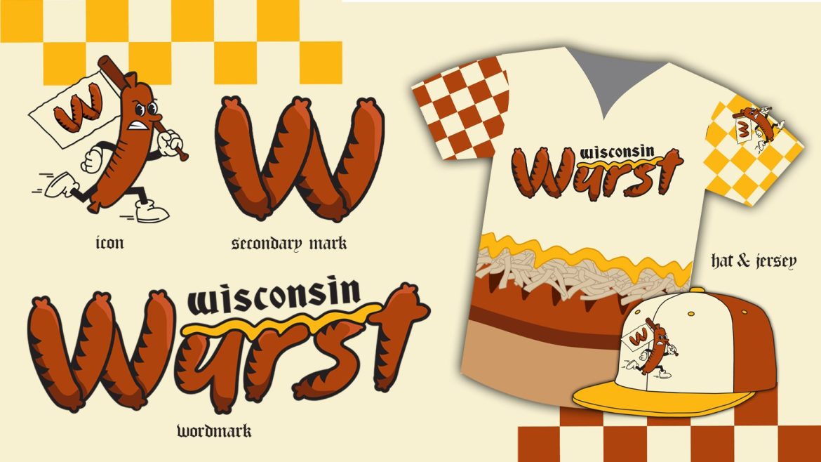 The suite of logos includes the angry sausage character running with a ...