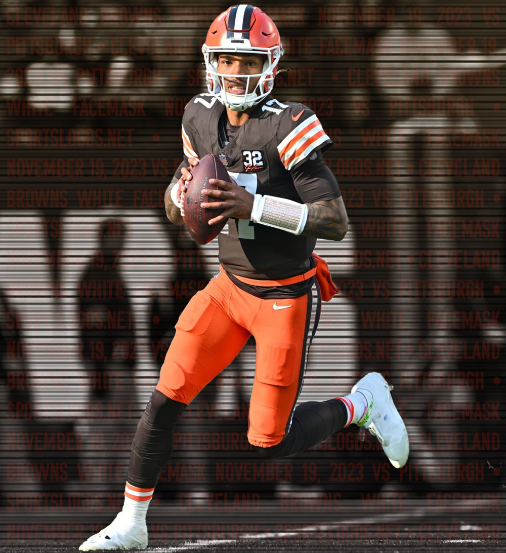 The Browns wore white facemasks for a game this past season on November ...