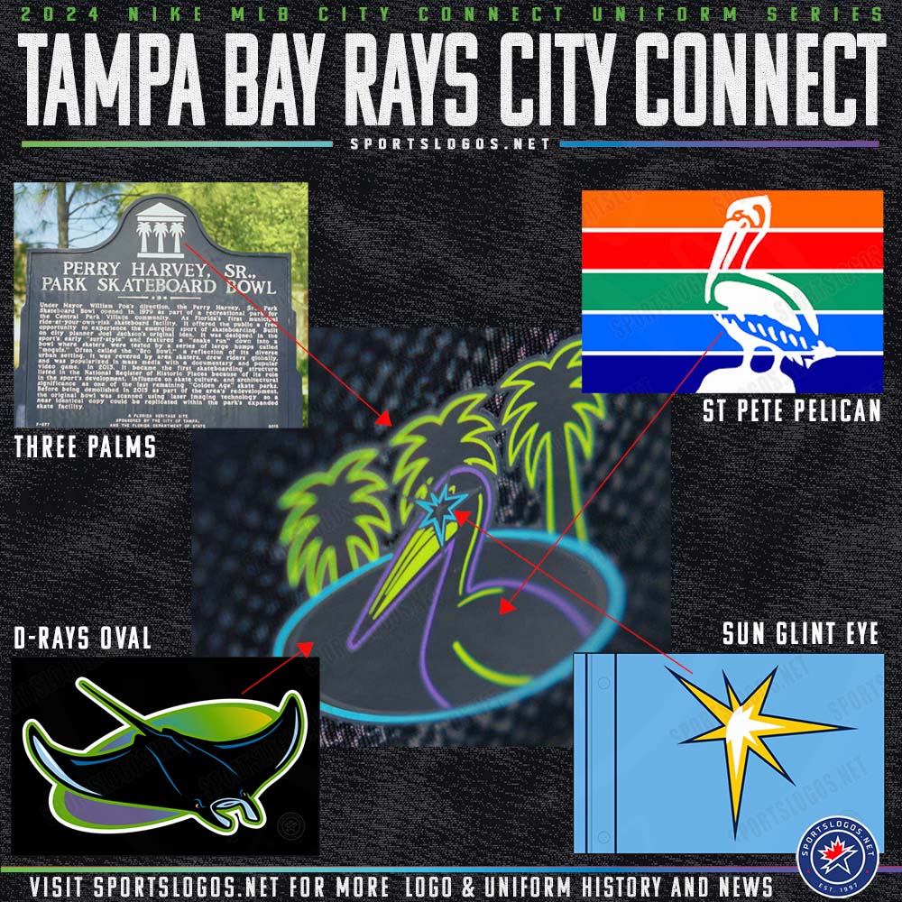 The various elements that inspired the design of the Rays jocktag ...