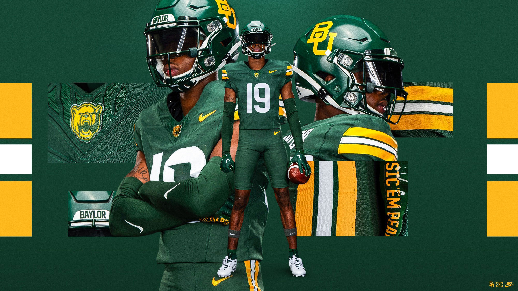 Baylor also changed the color of the numbers on its green home jerseys ...