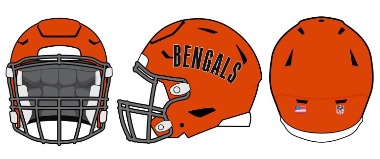 While a black helmet with orange stripes seems like a natural ...