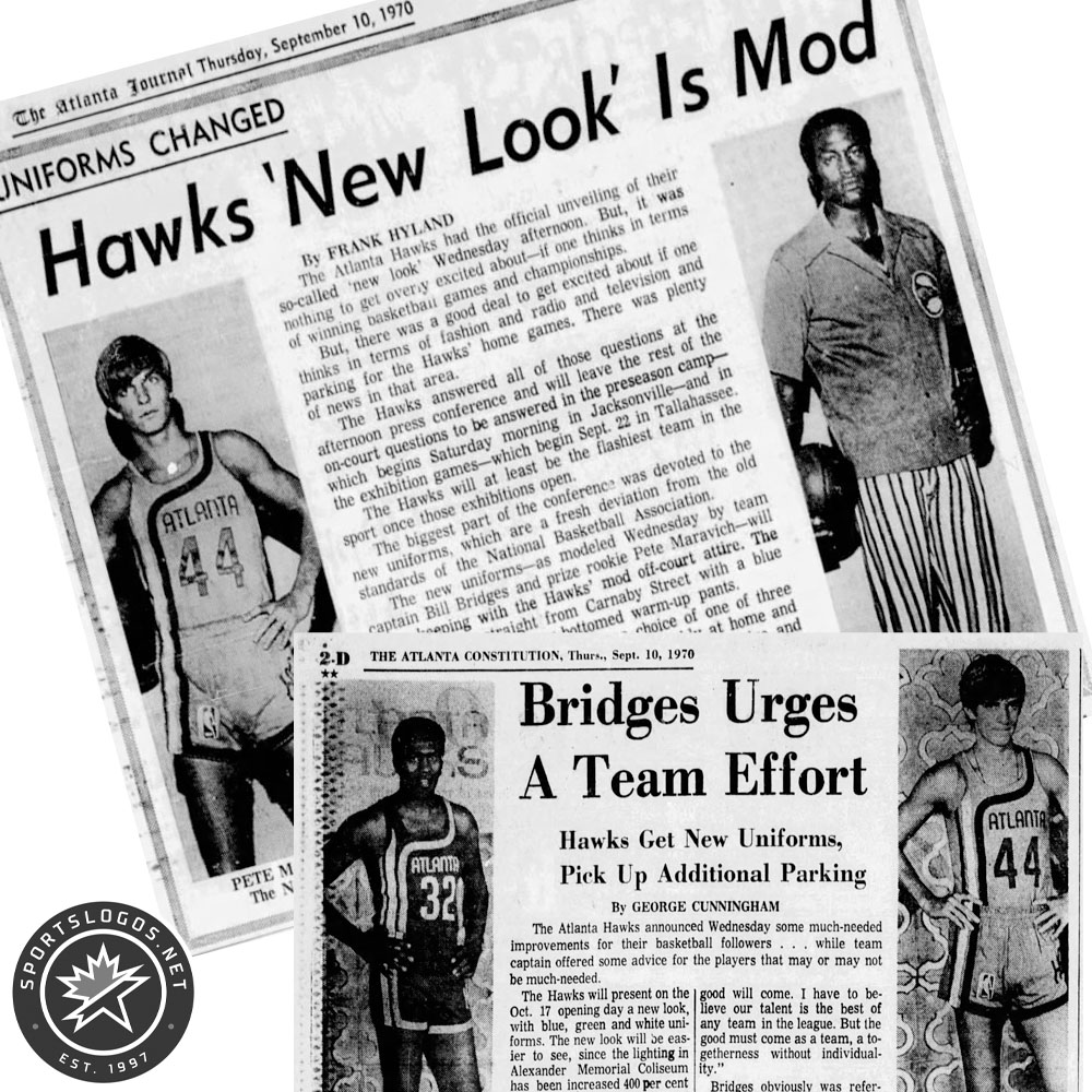 Pete Maravich & Bill Bridges gets a modelling job as the Atlanta Hawks ...