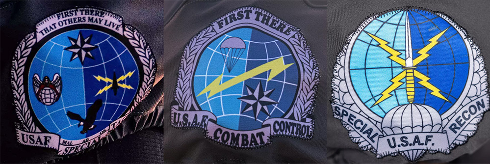 Lastly, the anthracite pants feature the AFSOC dagger down the left leg ...