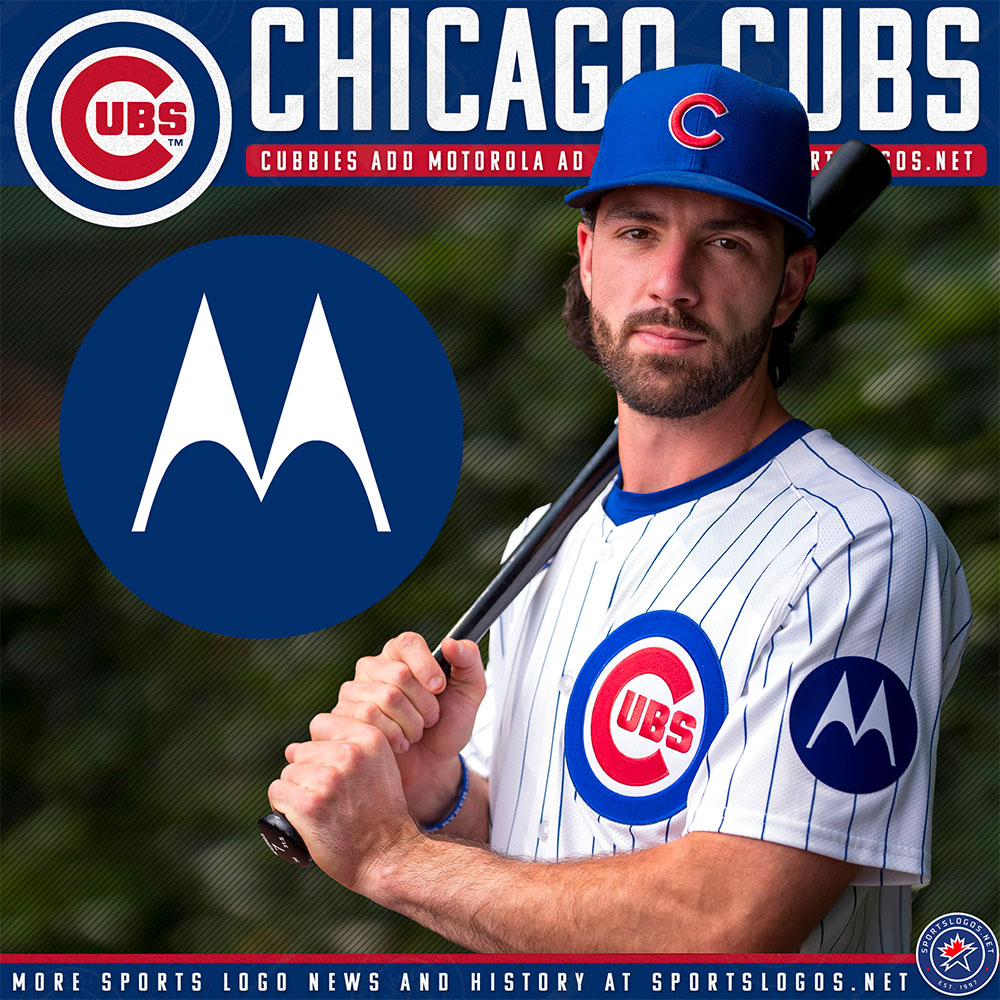 The patch colours change based on the Cubs jersey being worn (Photo ...
