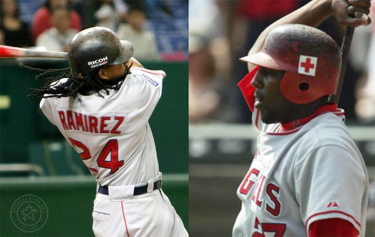 A Ricoh helmet decal in Japan in 2008 (left) and a Red Cross symbol in ...