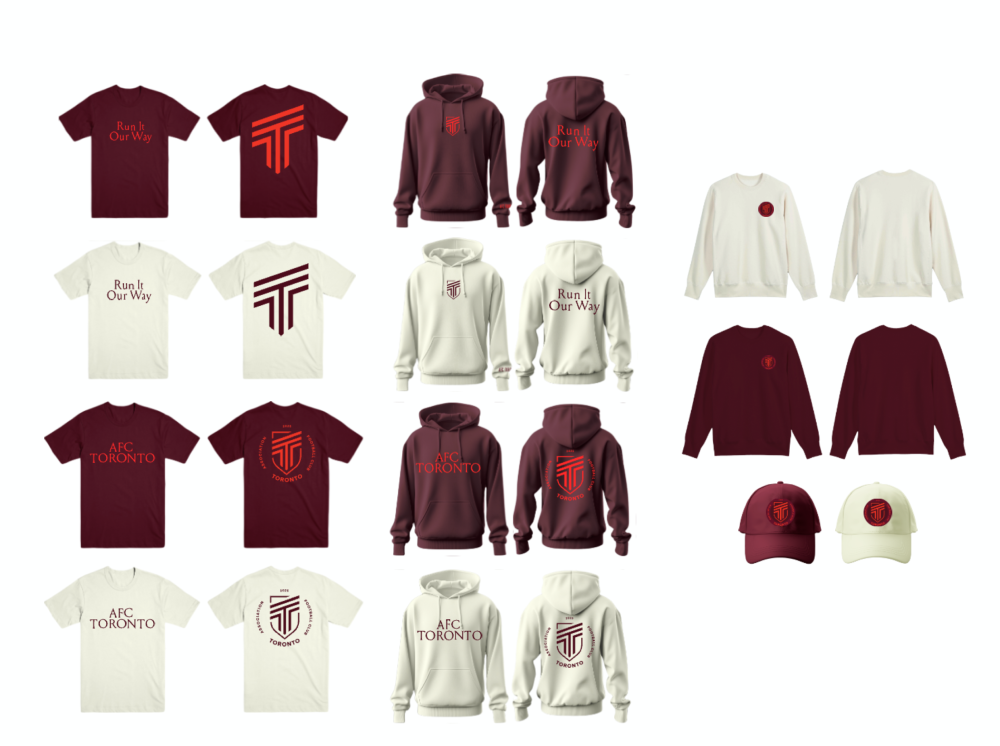 AFC Toronto players (L-R) Croix Soto, Cloey Uddenberg, Jade Kovacevic ...