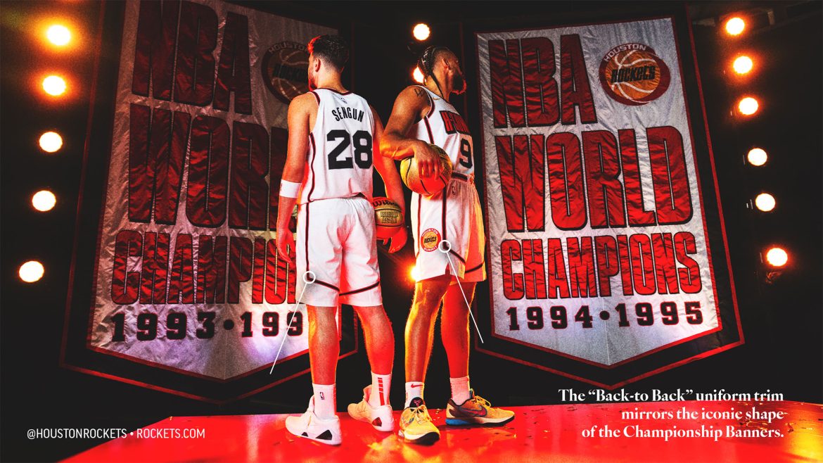 The red and blue striping pattern on the collar, shoulders, sides of the jerseys and – most ...