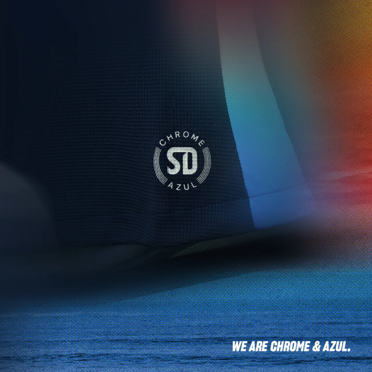 The jersey was paired with navy blue shorts and socks in Friday’s launch material.