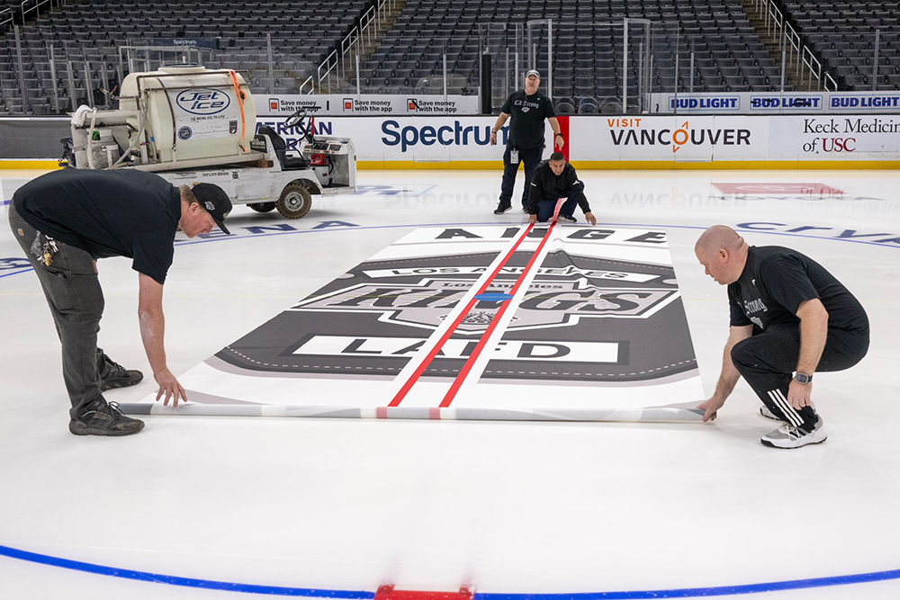 Los Angeles Kings Honour Firefighters With Center Ice Logo