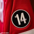 The patch features Rose’s number 14 in white within a black circle ...
