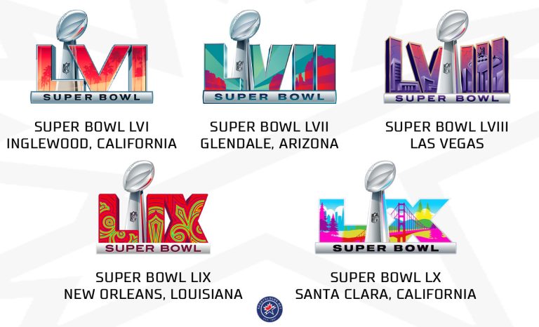 The logo for Super Bowl LX follows the same template as the last four ...