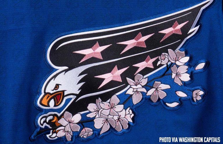 Washington Capitals Reveal Cherry Blossom “Screaming Eagle” Jersey