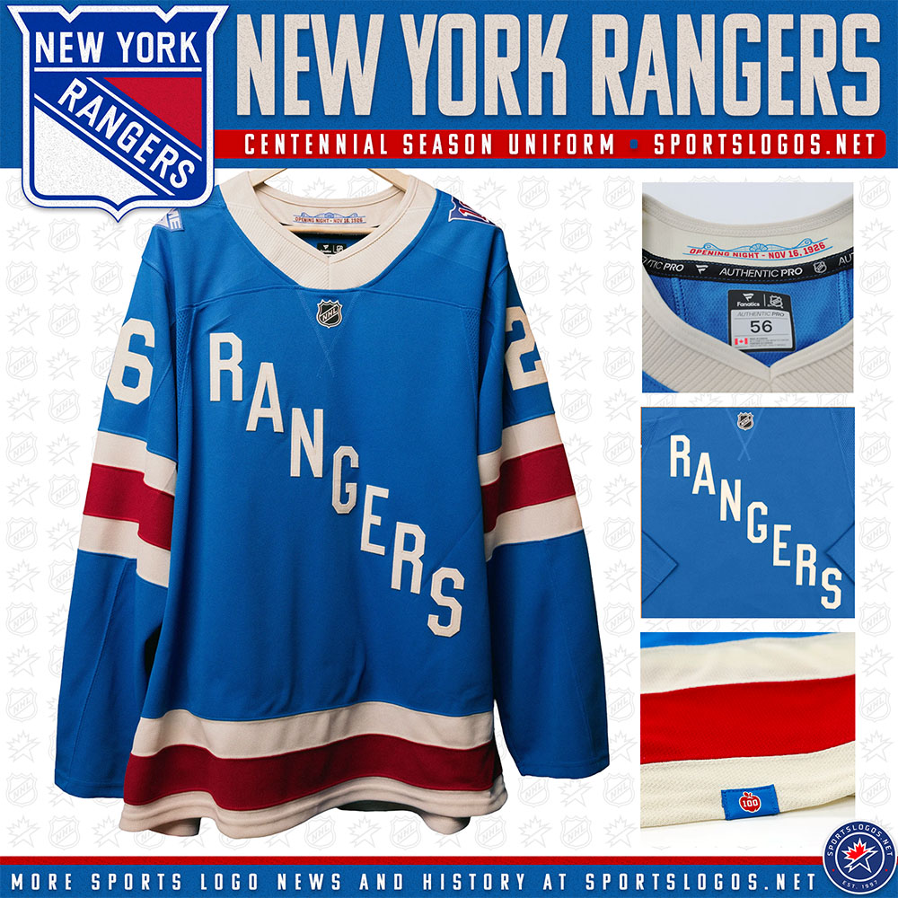 New York Rangers Throw Again to 1926 for Centennial Season Uniform, Worn for 10 Video games ...